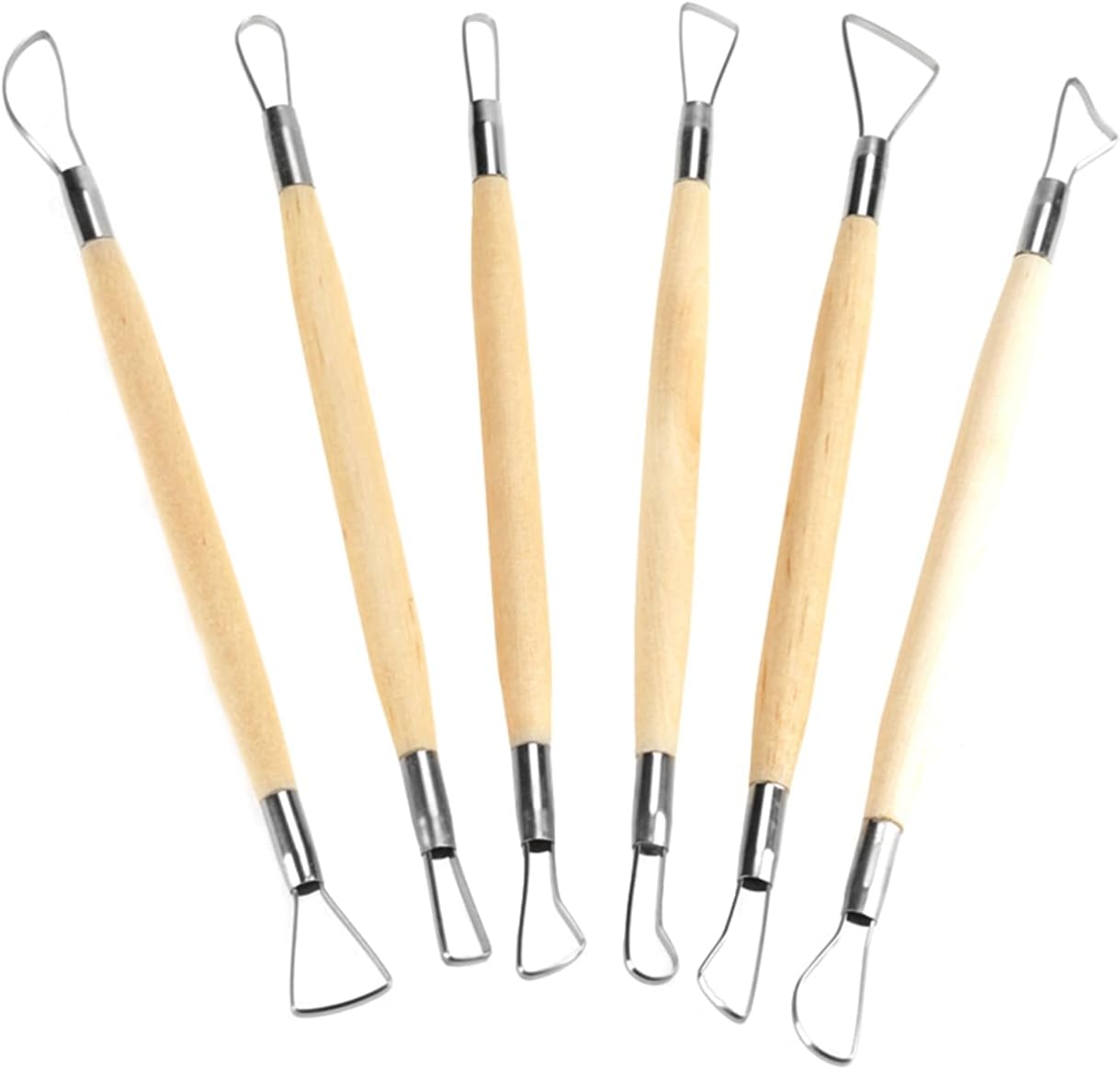 6-Piece Double-Ended Clay Sculpting Tool Set – Loops & Rakes for ...