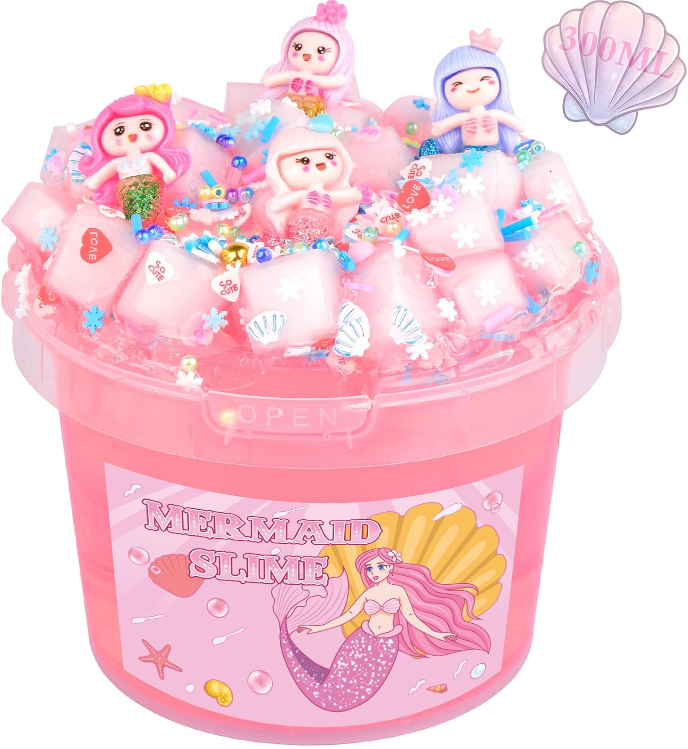 300ml Mermaid Slime Party Favors for Kids Slime DIY Stress Relief Putty ...