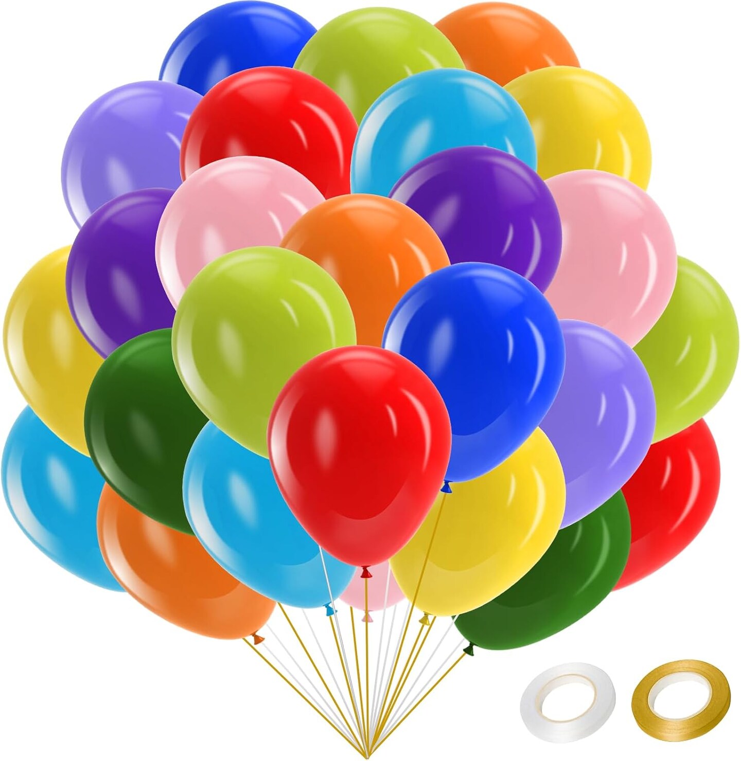 Colorful Balloons, 100 PCS 12 inch Assorted Rainbow Latex Balloons ...