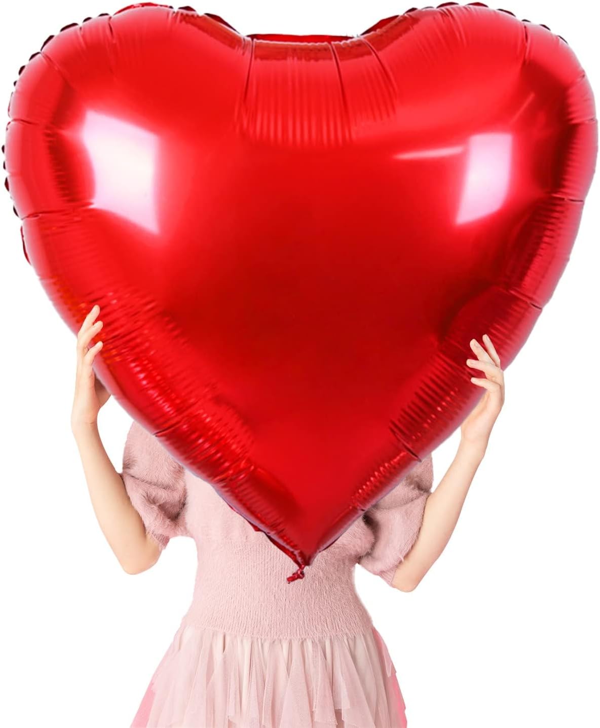 8 Pcs 36 Inch Huge Red Heart Balloons, Romantic Large Heart Mylar Foil ...