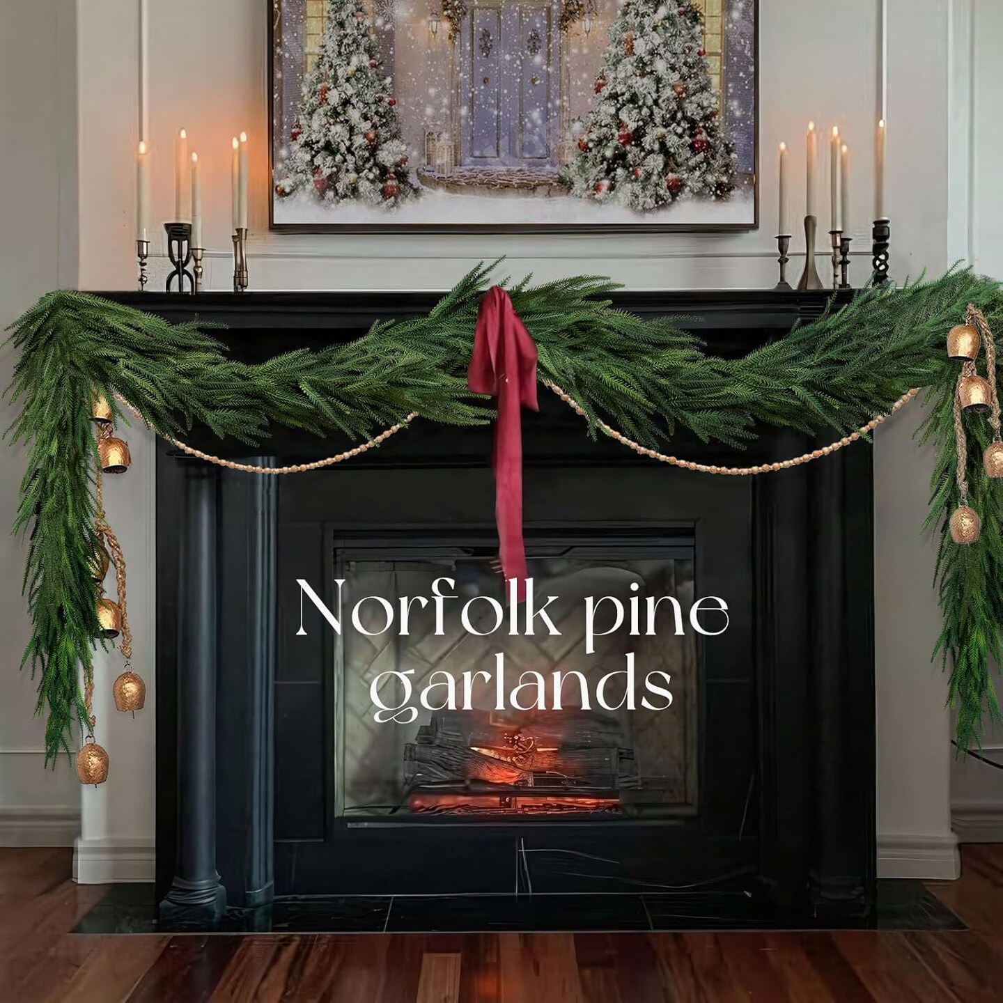 6 Ft Realistic Norfolk Pine Garland - Artificial Pine Greenery Garlands ...