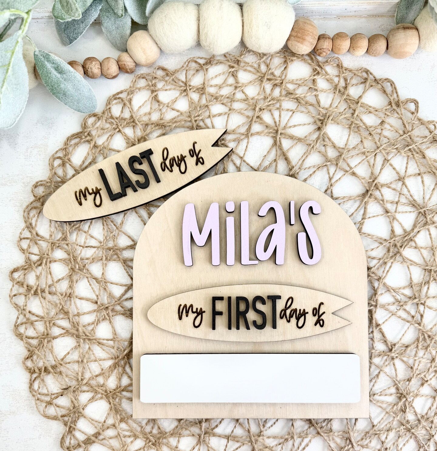 Personalized First Day of School Sign, Back to School Prop, Reusable ...