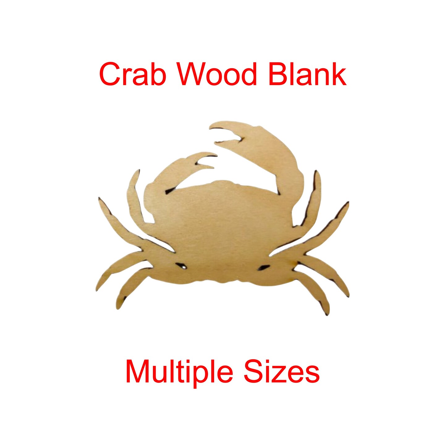 Crab Shape Unfinished Laser Wood Cutout | Crafts | Shapes | Blank Cut ...