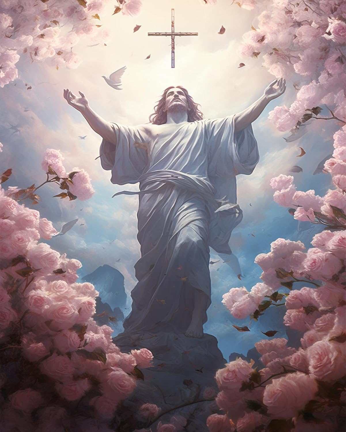 DIY Paint by Numbers Flowers, Jesus Adults' Paint-by-Number Kits on ...