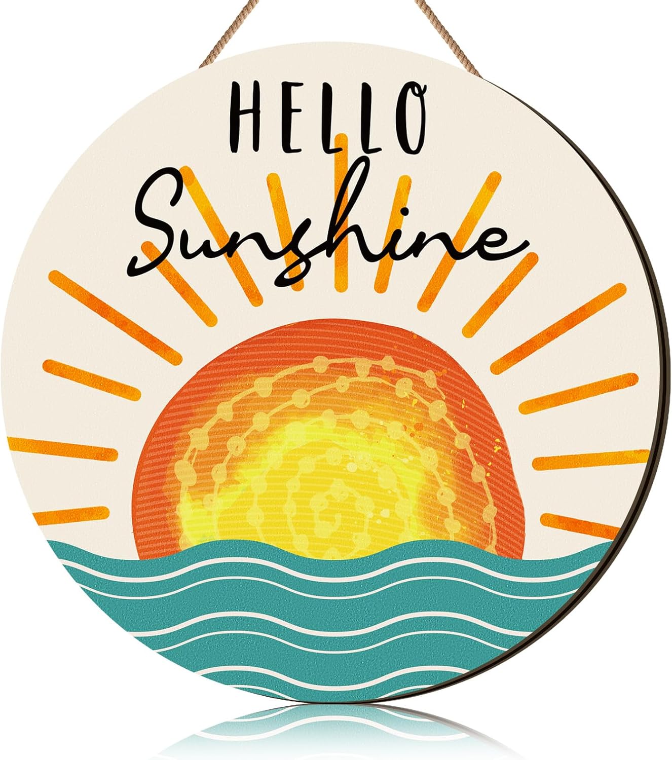 Summer Hello Sunshine Door Sign for Front Door Wooden Hanging Sign ...