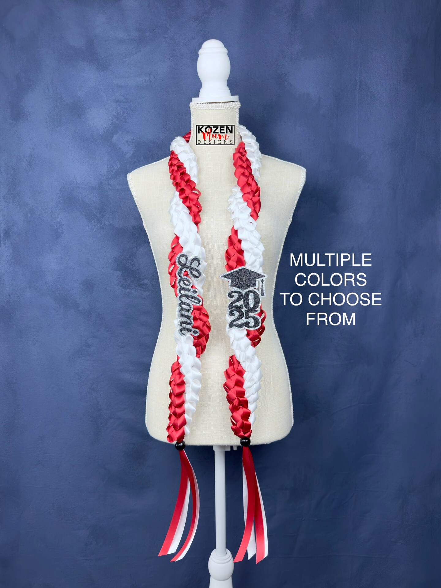 5' Festive Graduation Twisted Lei Made from Satin Ribbon. Class of 2025 ...