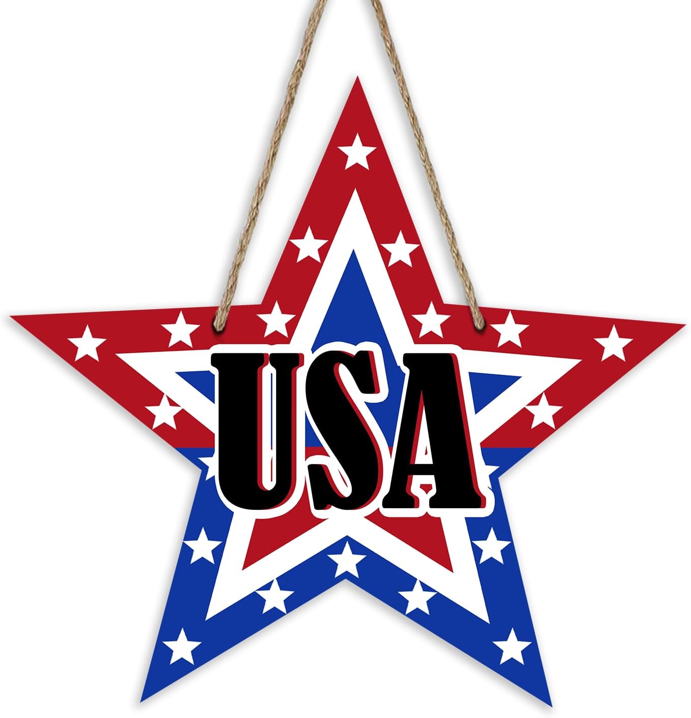 4th of July USA Stars Wall Decor Patriotic America Hanger Outdoor ...