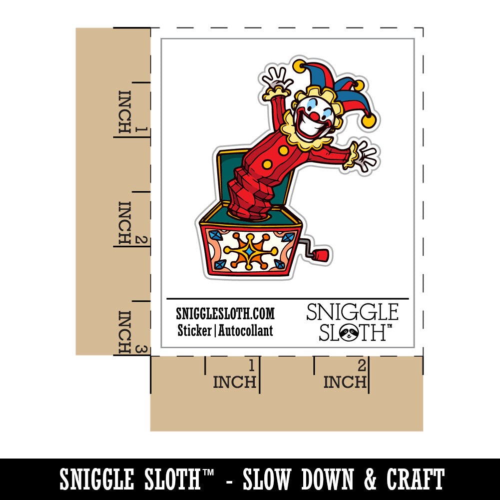 Water Bottle Sticker Set Jack-In-The-Box Circus Clown Toy Cute ...