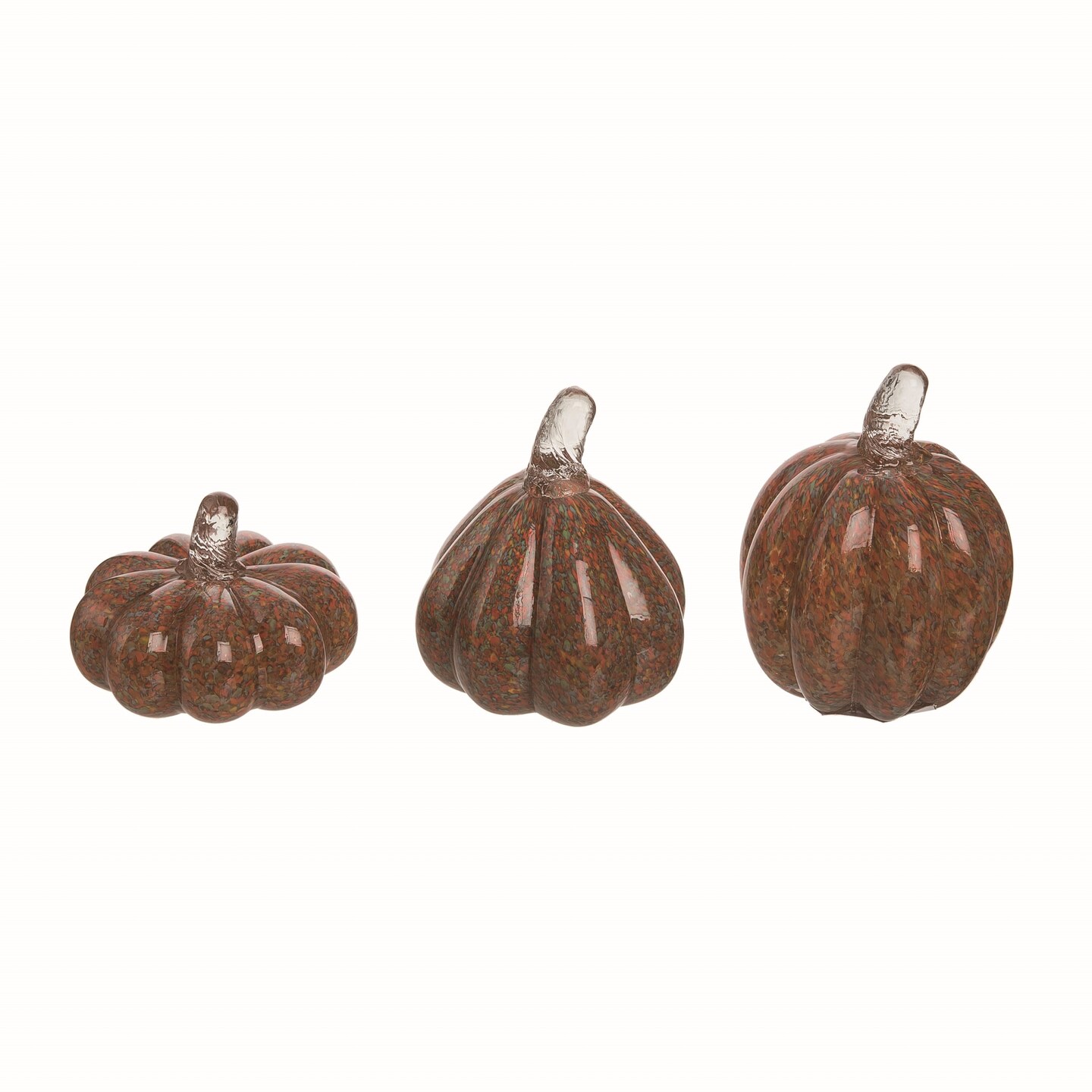 Orange Glass Pumpkin Set of 3 Decorative Autumn Figurines | Michaels