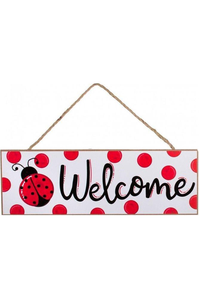 15" Wooden Sign: Ladybug Welcome | Michaels