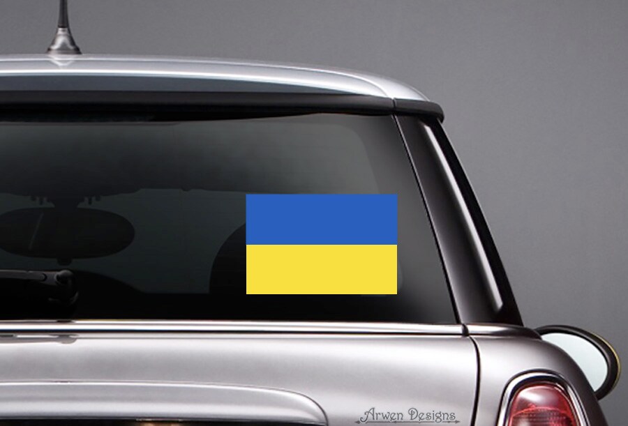 Ukrainian Flag Vinyl CAR DECAL, Ukraine Pride Sticker, Blue Yellow ...
