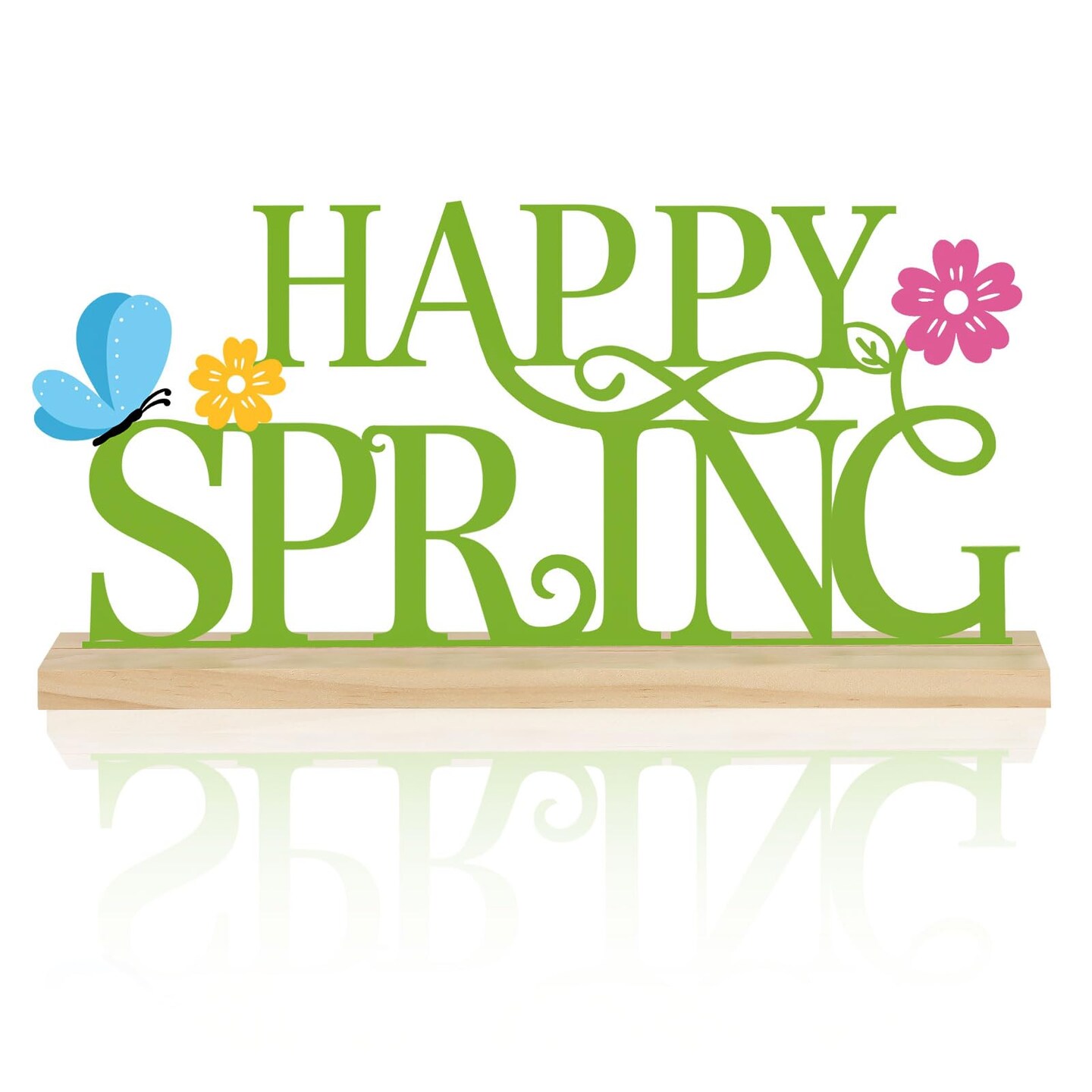 Metal Happy Spring Sign, Spring Decorations for Home, Office, Shelf ...