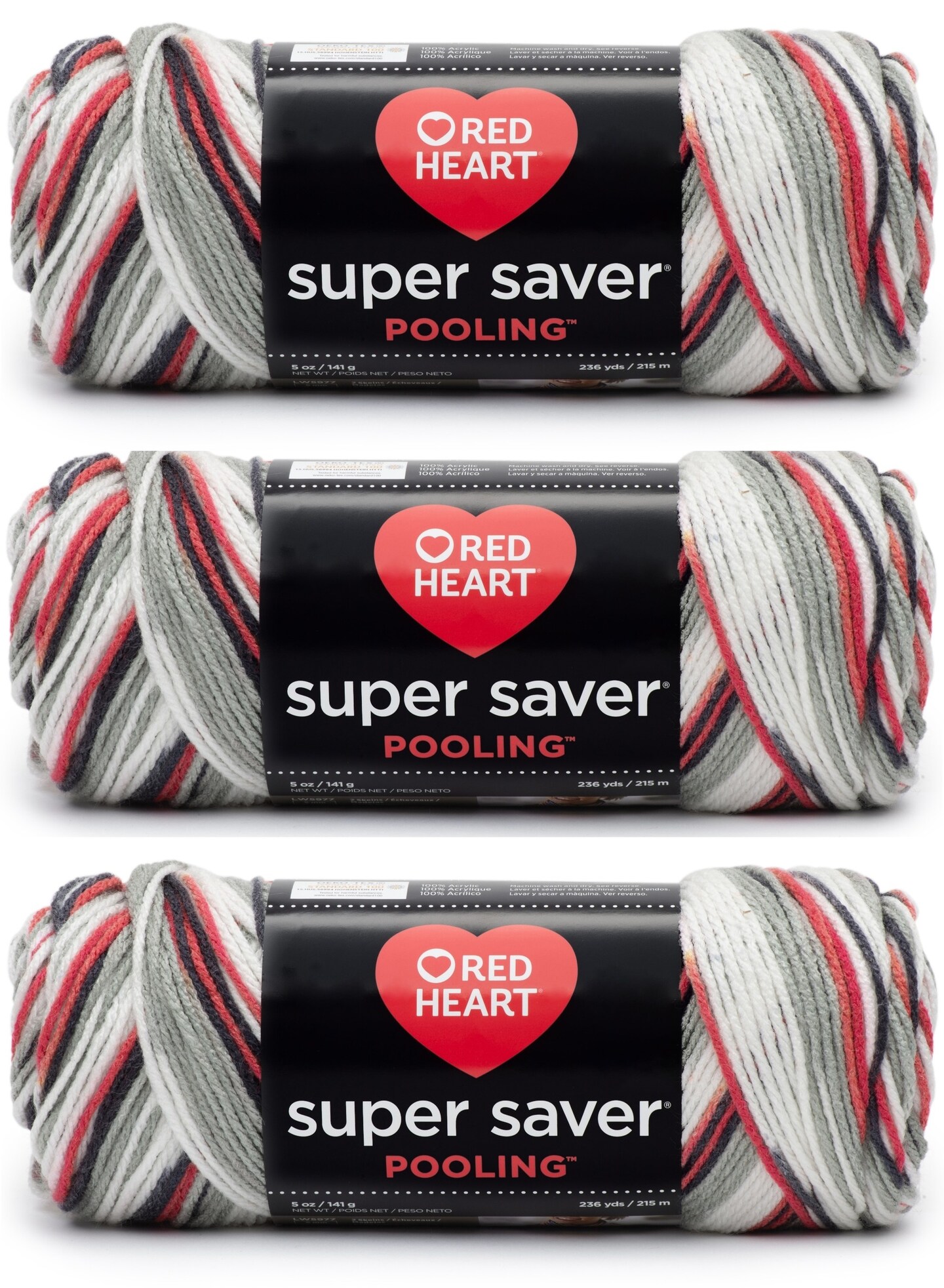 Red Heart Super Saver Pooling Yarn 3 Pack-Haute, Count: 8 | Michaels
