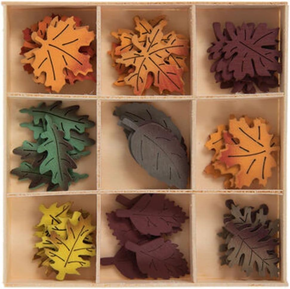Autumn Leaves Painted Miniature Wood Cutout Shapes - 45 Pieces | Michaels
