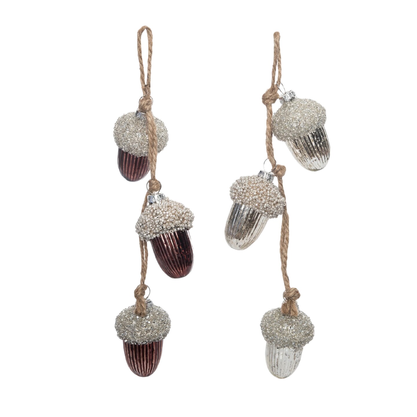Glass Layered Acorn Ornament Bead Detail Set of 2 Christmas | Michaels