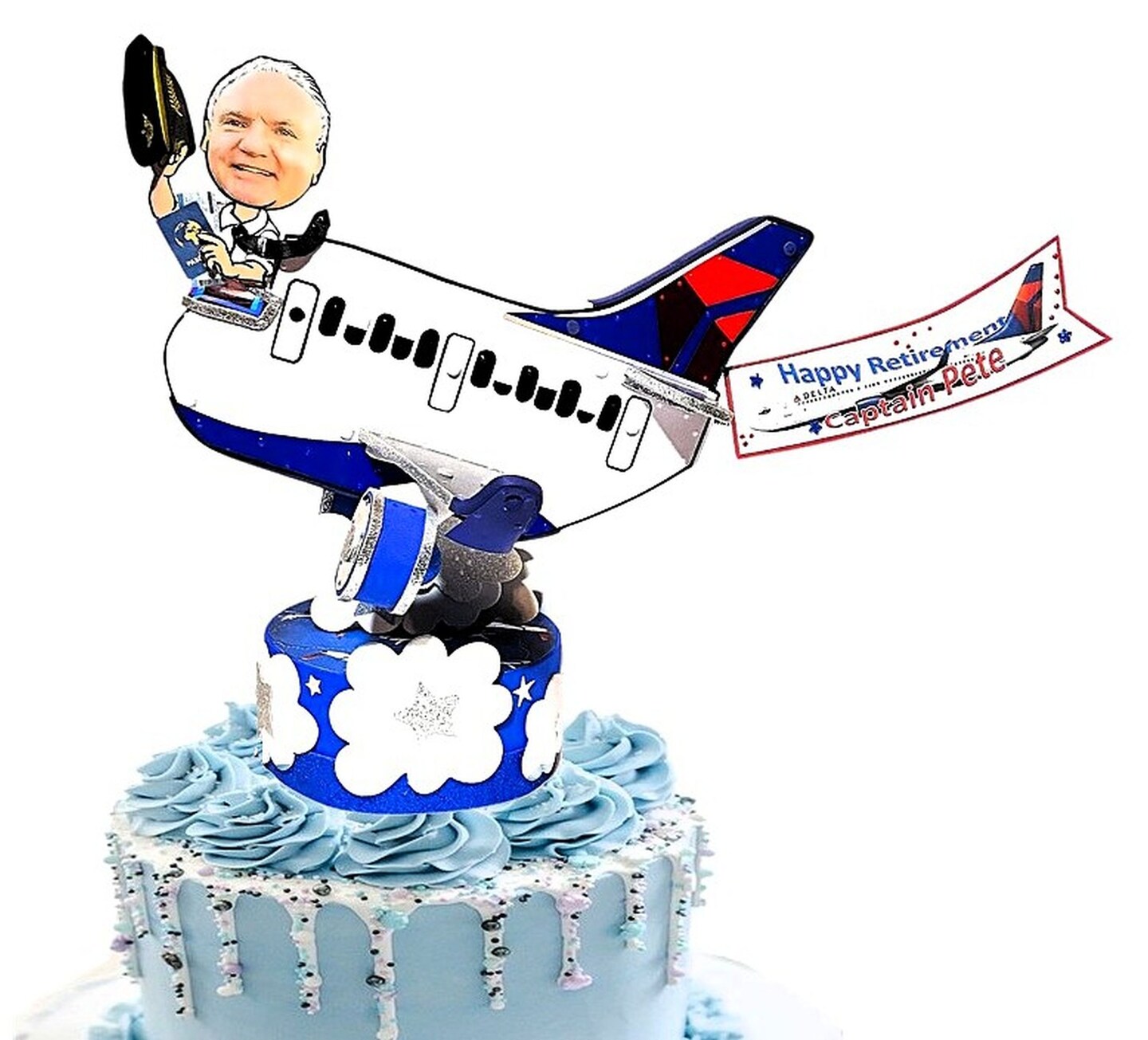 Airplane birthday cake topper personalized, Aviator custom centerpiece ...