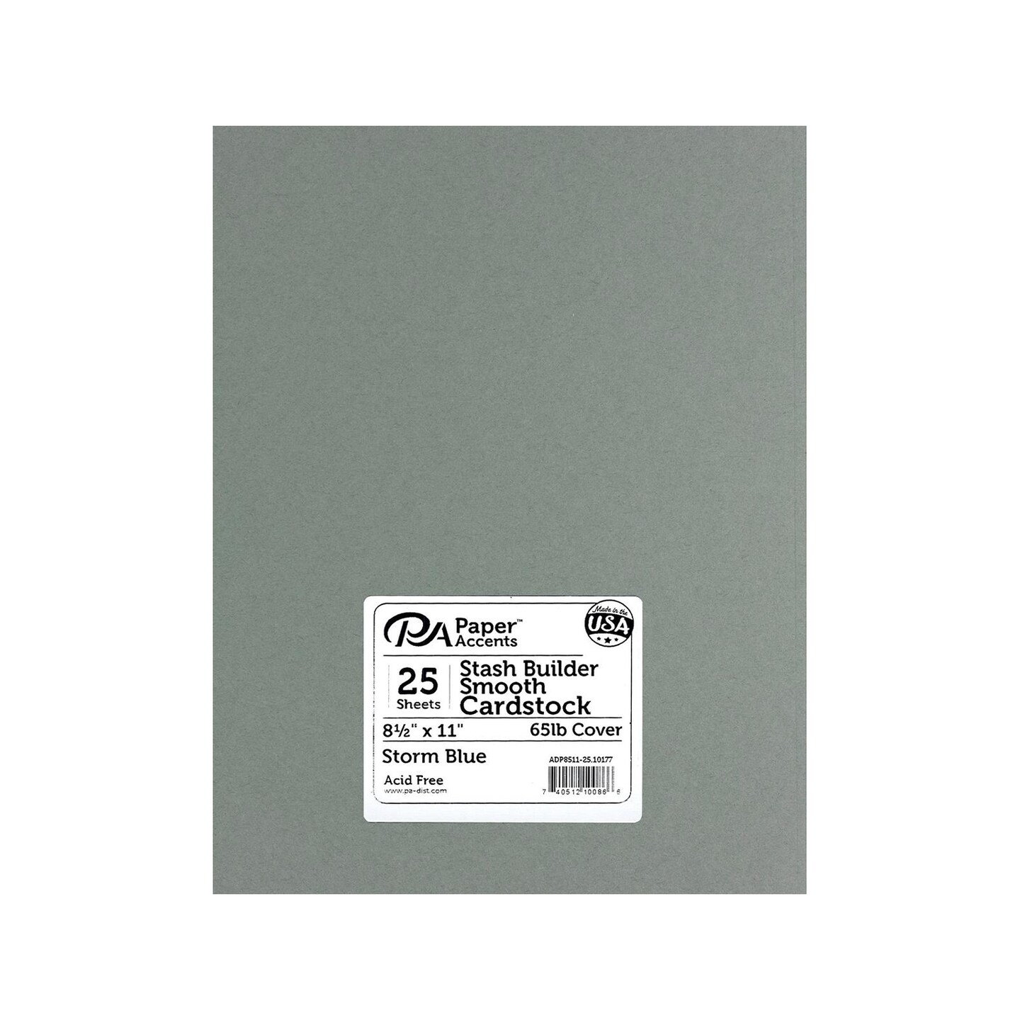 PA Paper Accents Stash Builder Cardstock 8.5" x 11" Storm Blue, 65lb ...