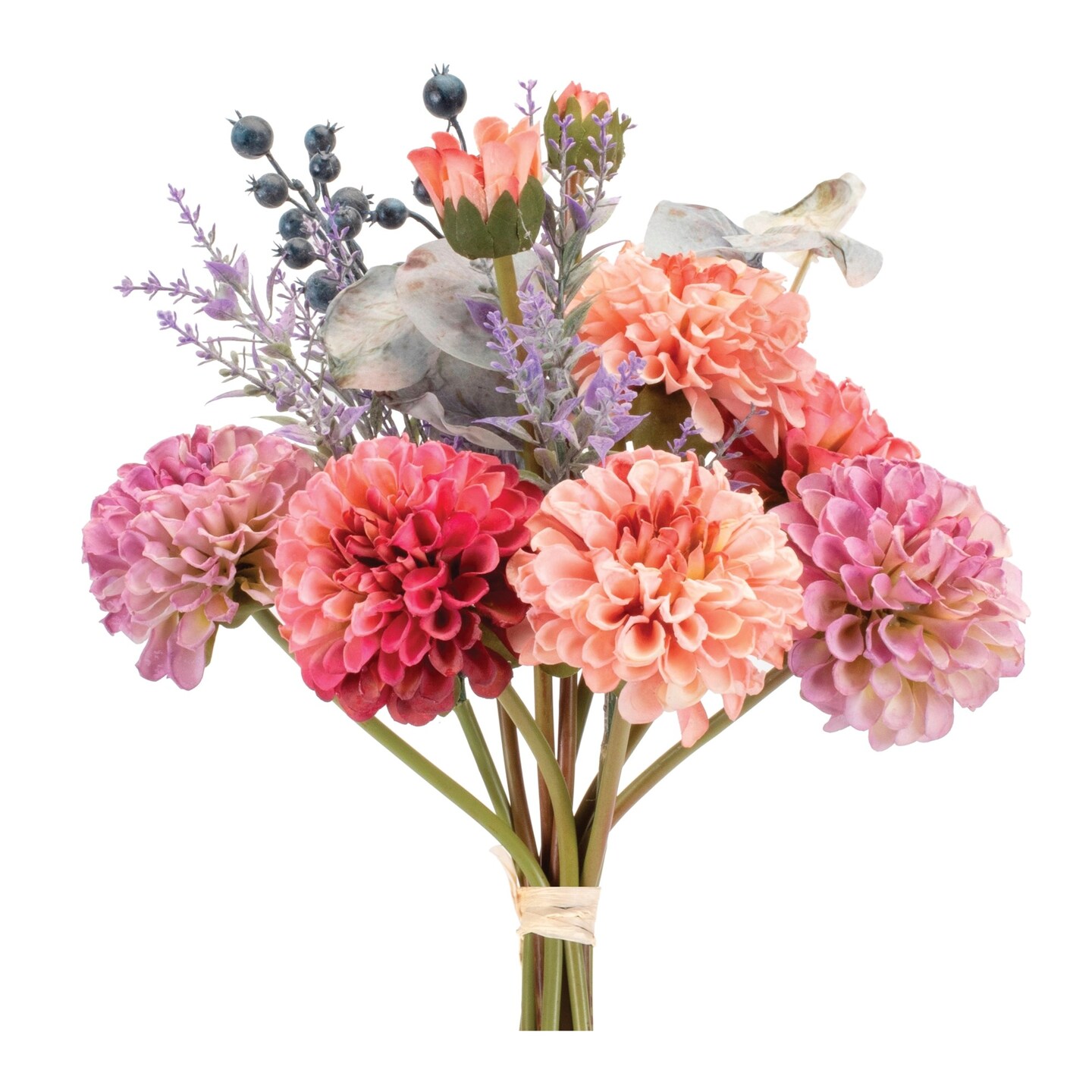 Melrose Mixed Zinnia Artificial Floral Bouquets - 18.25" - Set of 2 ...