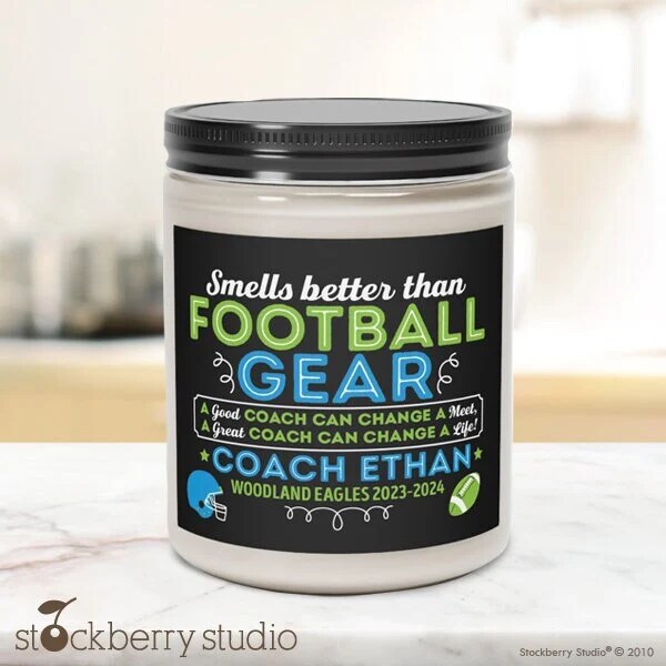 Football Coach Candle Personalized Football Gift for Team Appreciation ...