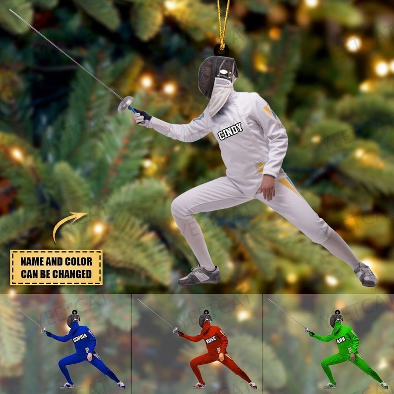 Custom Personalized Fencing Ornament, Great Gift For fencer Lovers ...