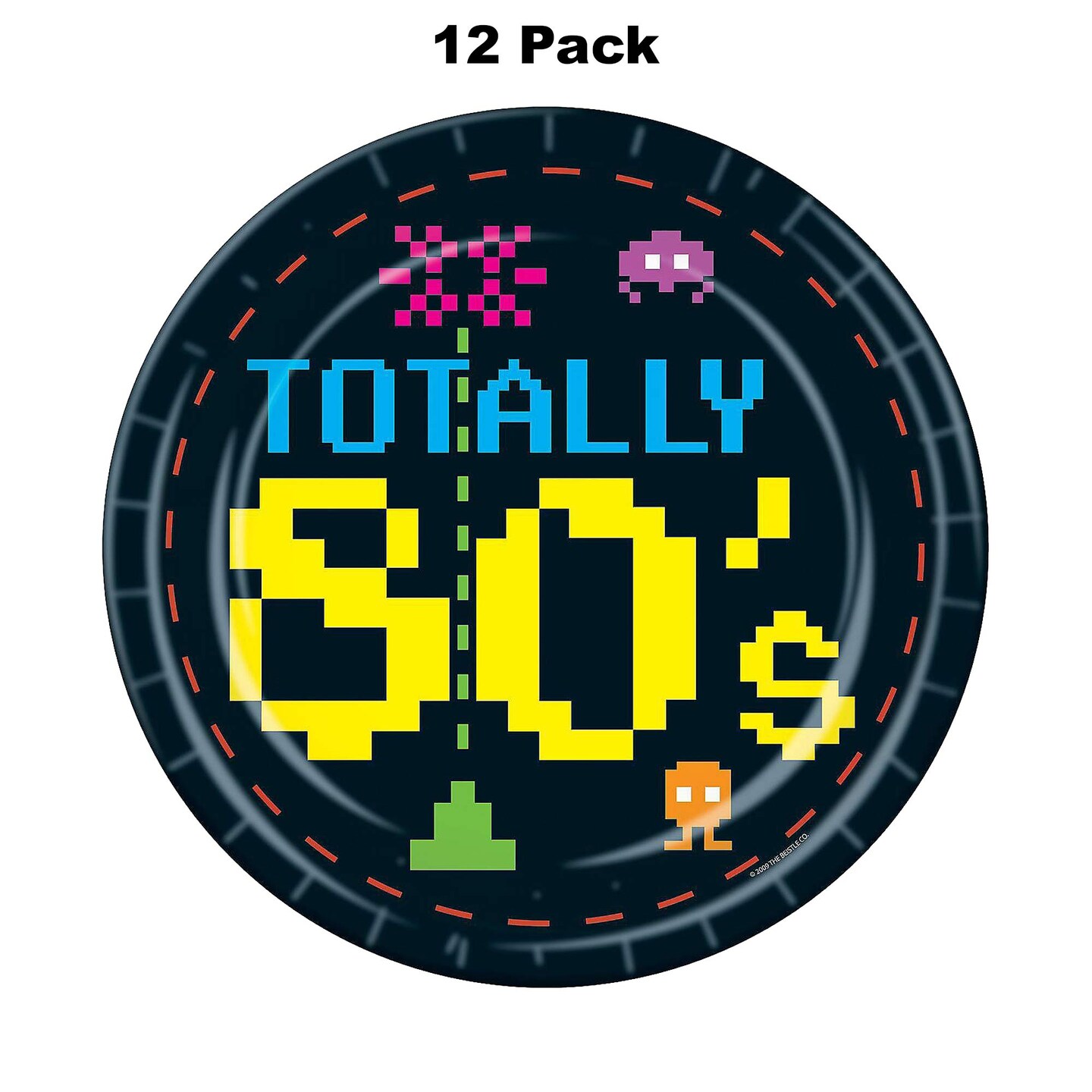 12 Pack 80s Party Plates 9" Retro Themed Tableware | Michaels