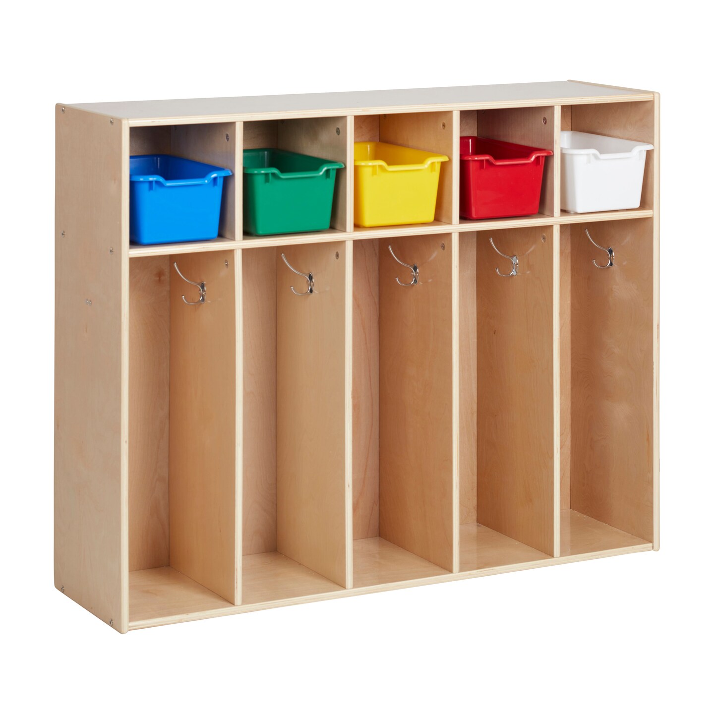 Streamline 5-Section Toddler Coat Locker and 5 Scoop Front Bins, Color ...