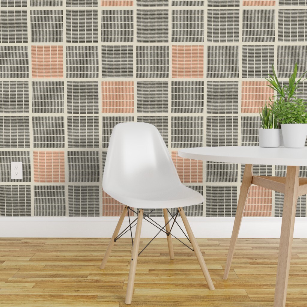 Geometric Block Print Bold Lines Squares Blocks Large Scale Minimalism ...