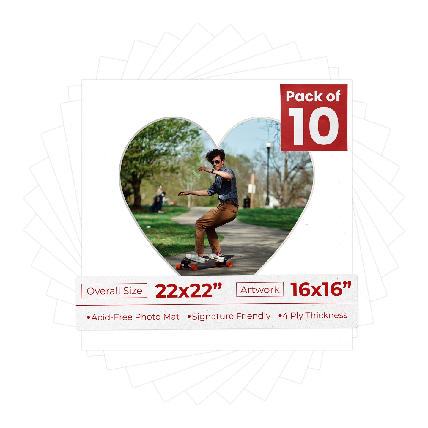 Golf Ball Texture Mat Board for 22x22 Frames - Heart Opening for 16x16 ...