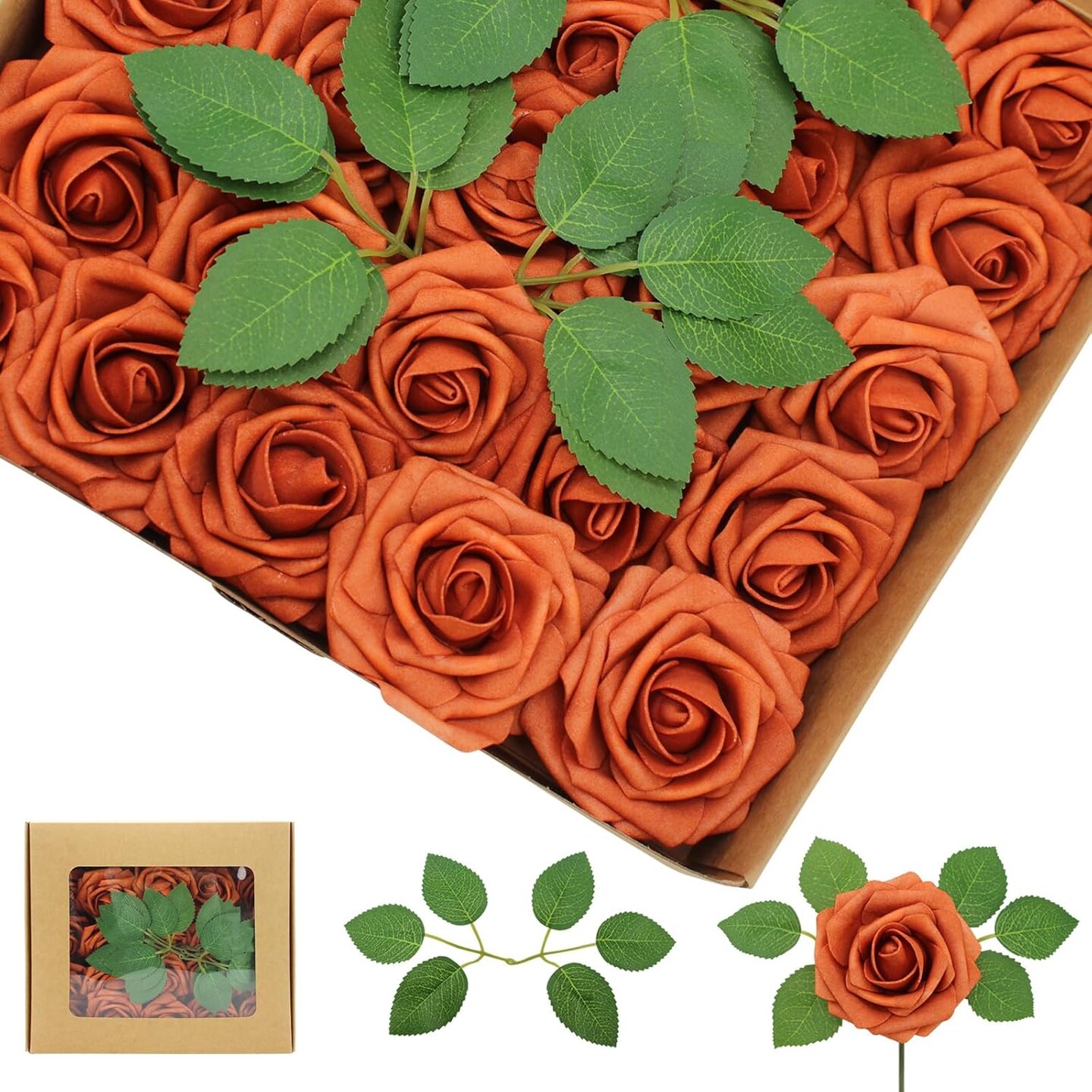 100PCS Artificial Flowers - Burnt Orange Roses | Michaels