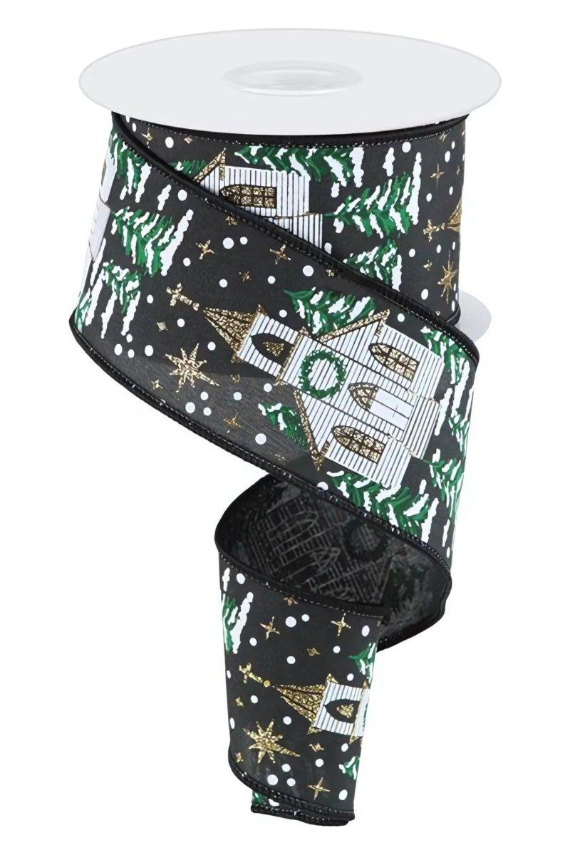 2.5" Winter Church Ribbon: Black (10 Yards) | Michaels