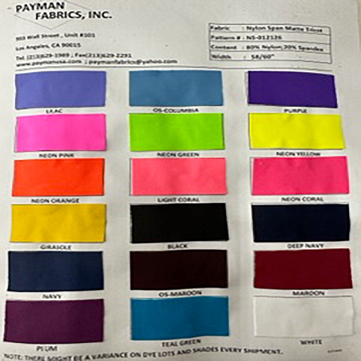 1 Yard Matte Tricot Nylon Spandex Fabric Swatch Assorted Colors | Michaels