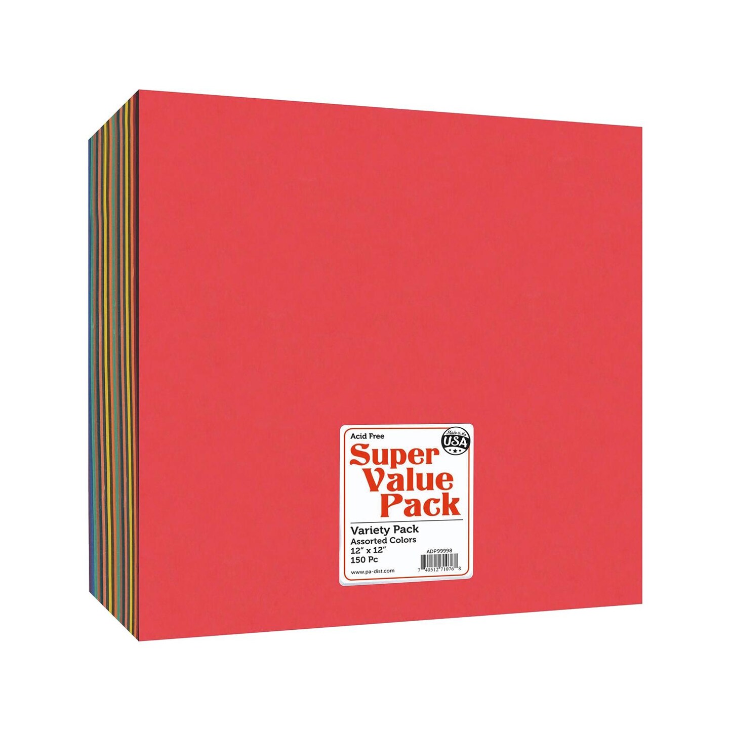PA Paper Accents Rainbow Cardstock 12" x 12" Variety Pack, Assorted ...