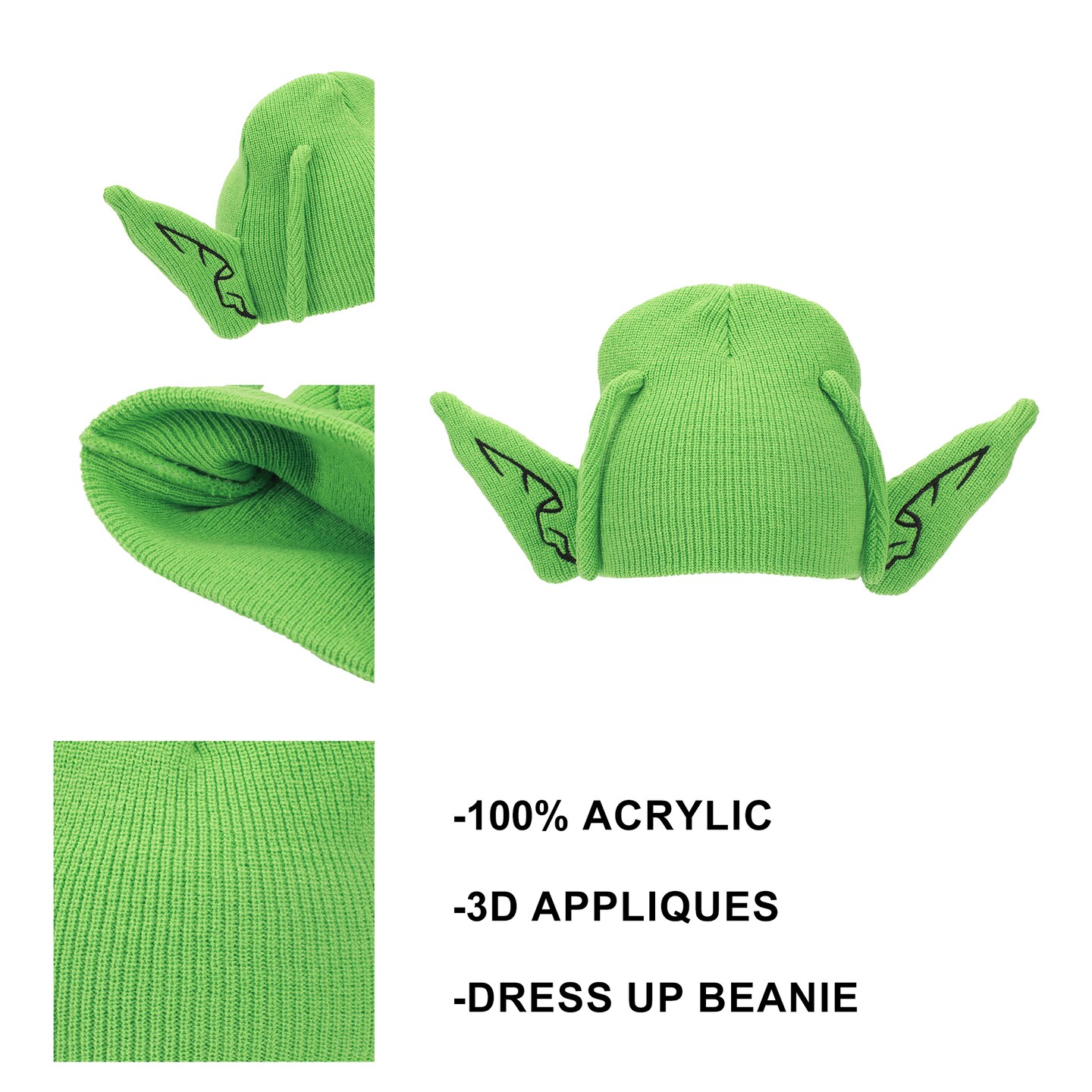 Dragon Ball Z Piccolo Head With Ears And Antennas Knit Beanie, Size ...
