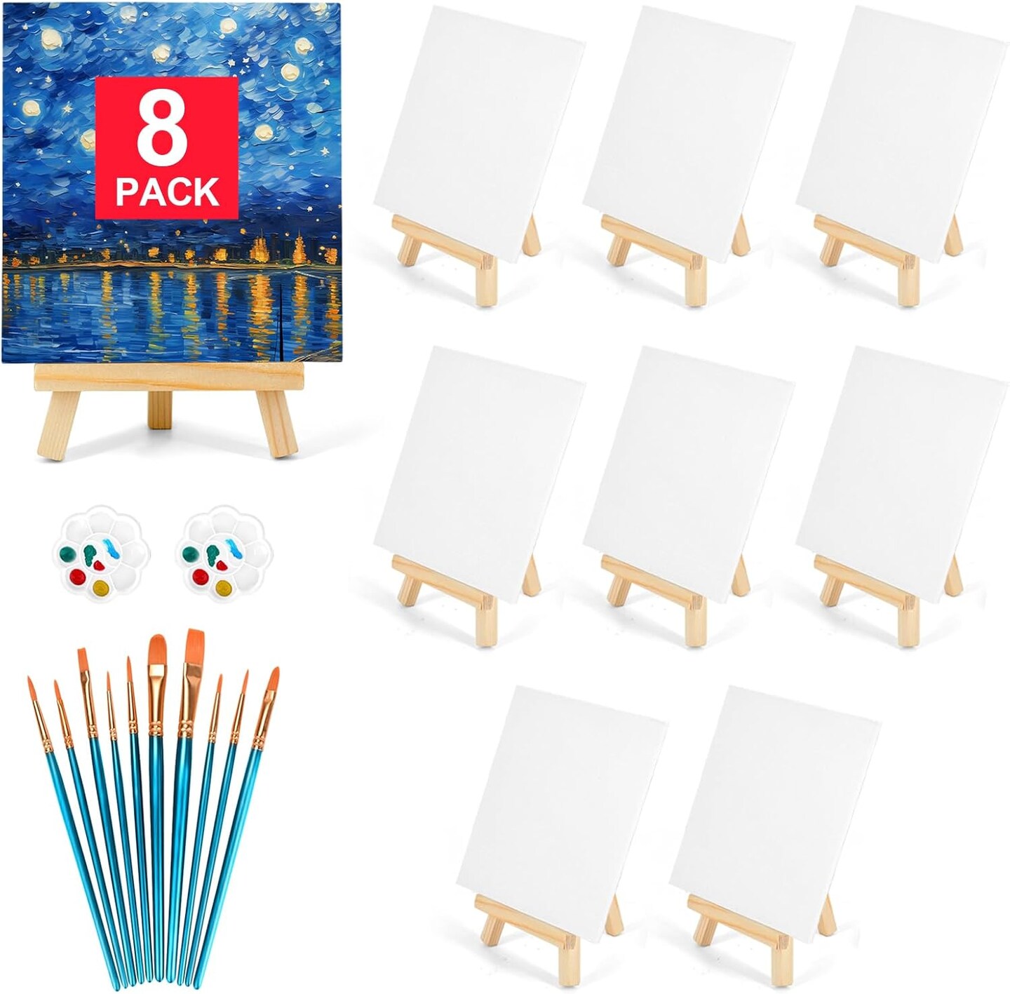 8 Pack 8 * 10In Canvas Boards for Painting, Art Canvas for Drawing with ...
