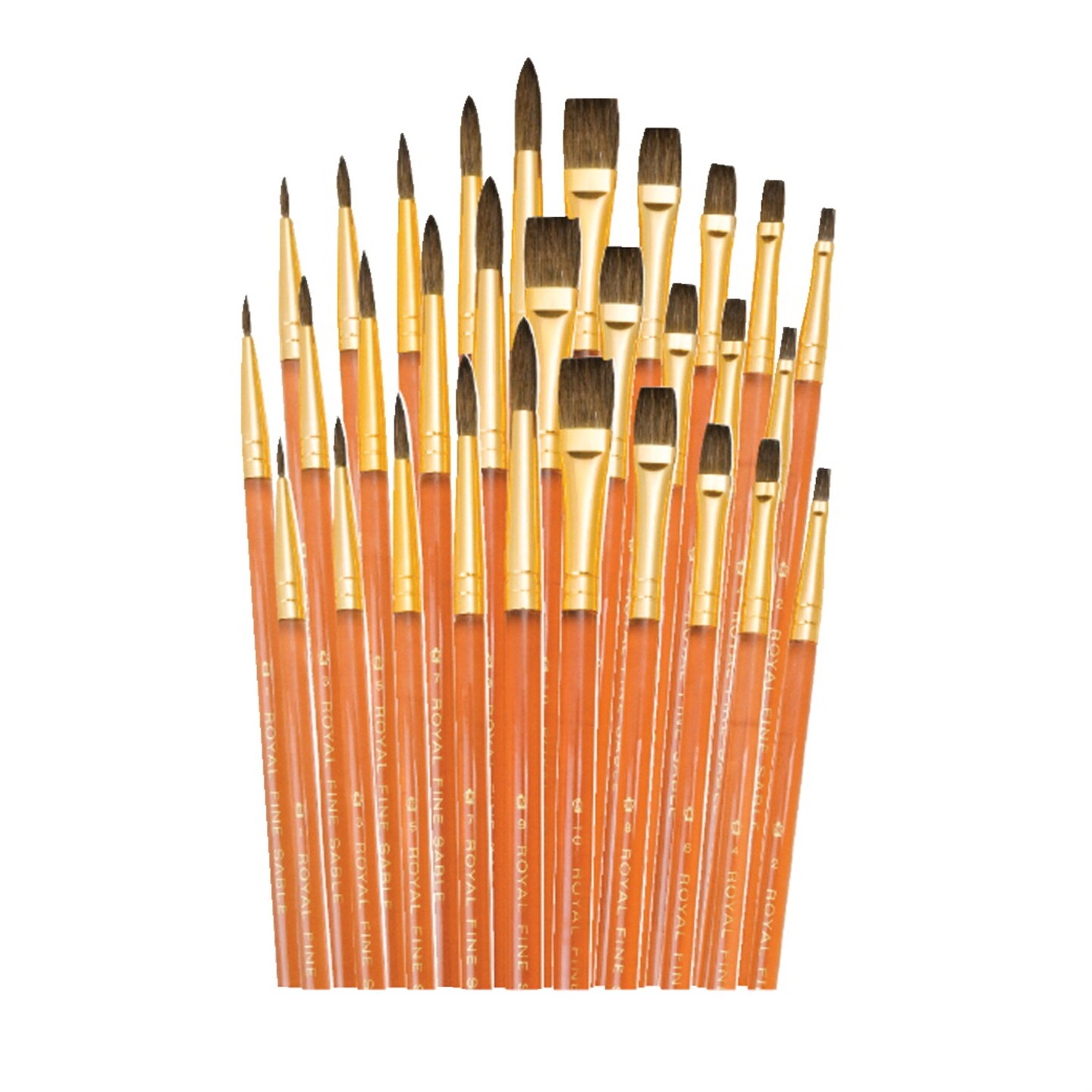 Royal Brush Soft Natural Hair Acrylic Handle Brushes, Set of 30 | Michaels