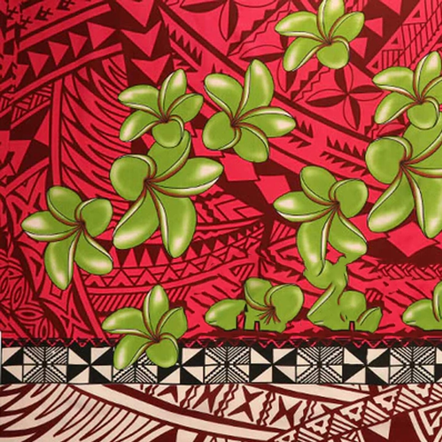 Talofa Samoa Plumeria Polyester Sarong 72" L x 45" W, Color: Pink ...