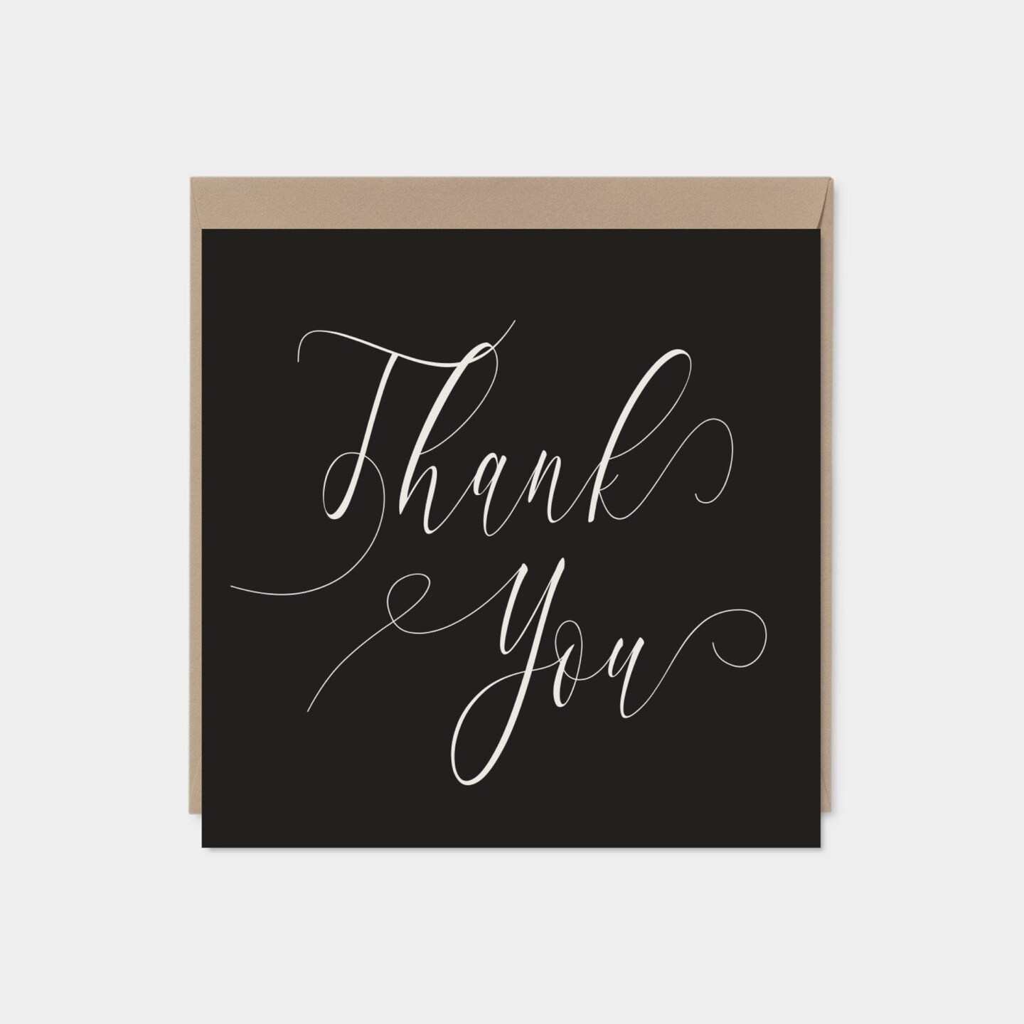 Elegant Square Calligraphy Script Thank You Card | Michaels