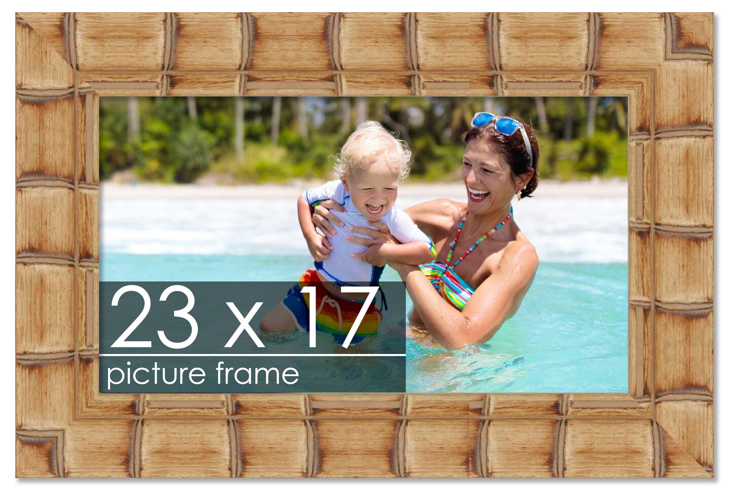 23x17 Wide Bamboo Picture Frame with UV-Resistant Acrylic & Acid Free ...