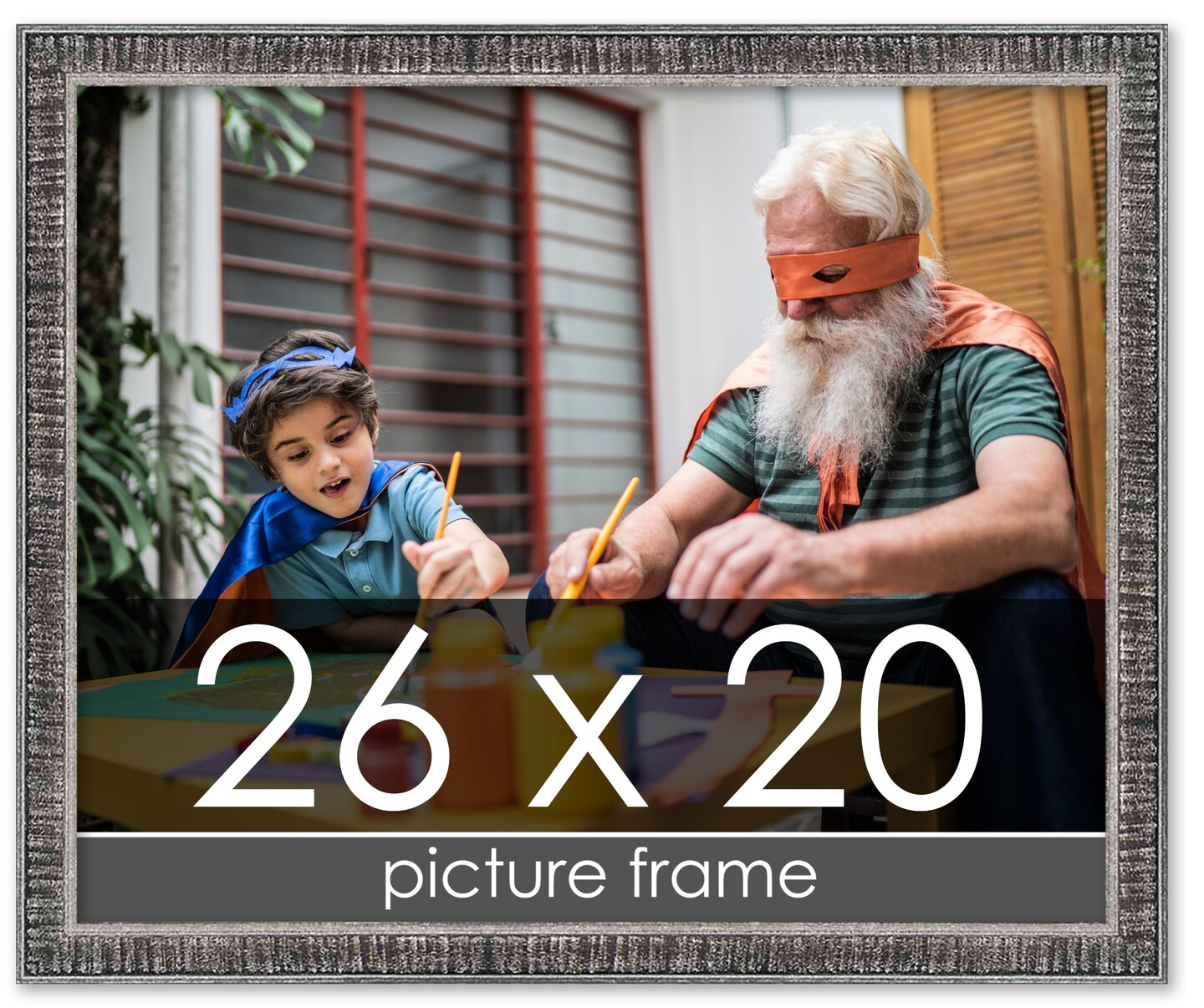 Textured Black Picture Frame - UV Acrylic, Backing Board, Hanging ...
