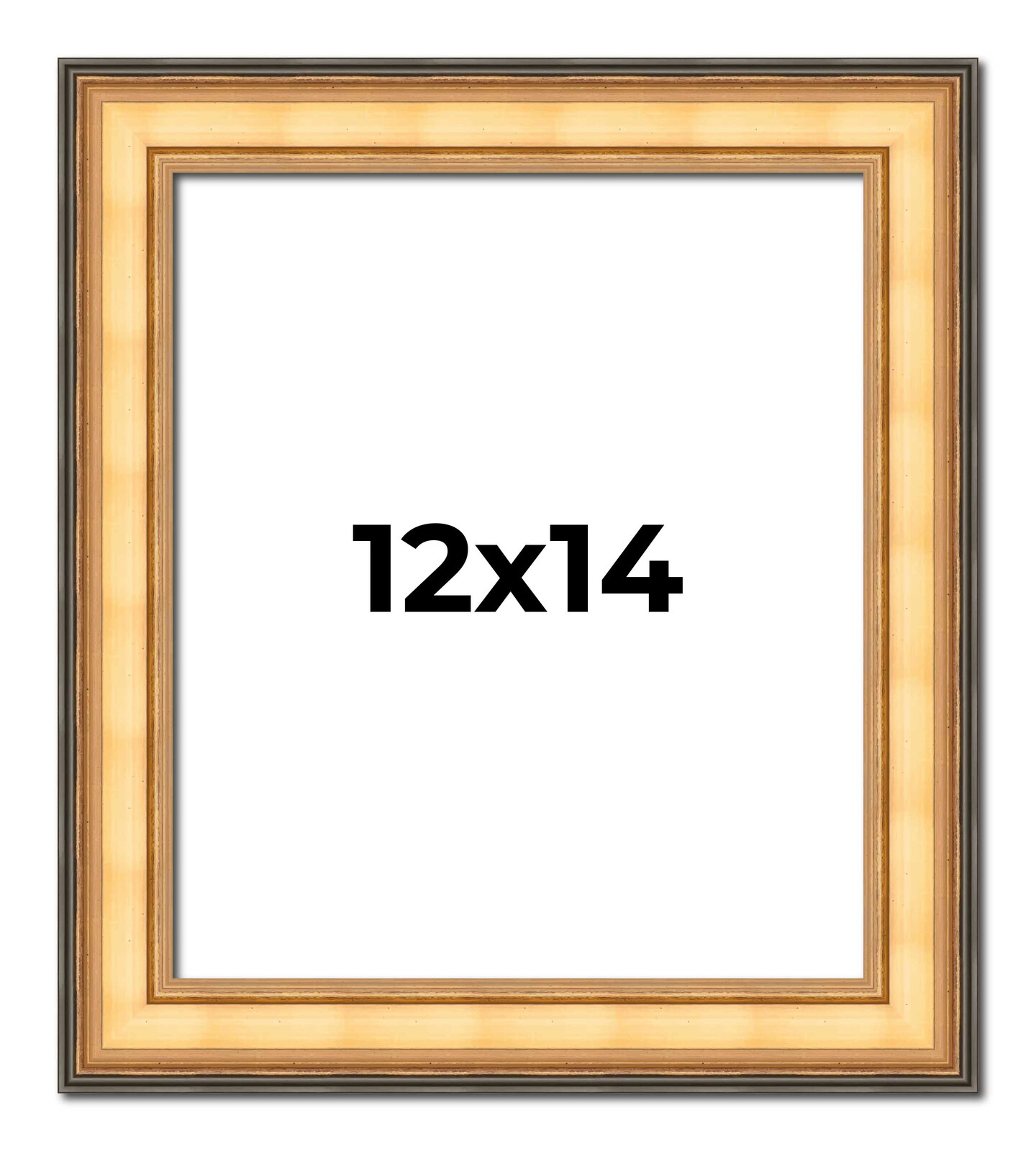 12x14 Traditional Picture Frame with UV Resistant Acrylic Acid Free Backing Available in 3 Finishes Black Brown Gold