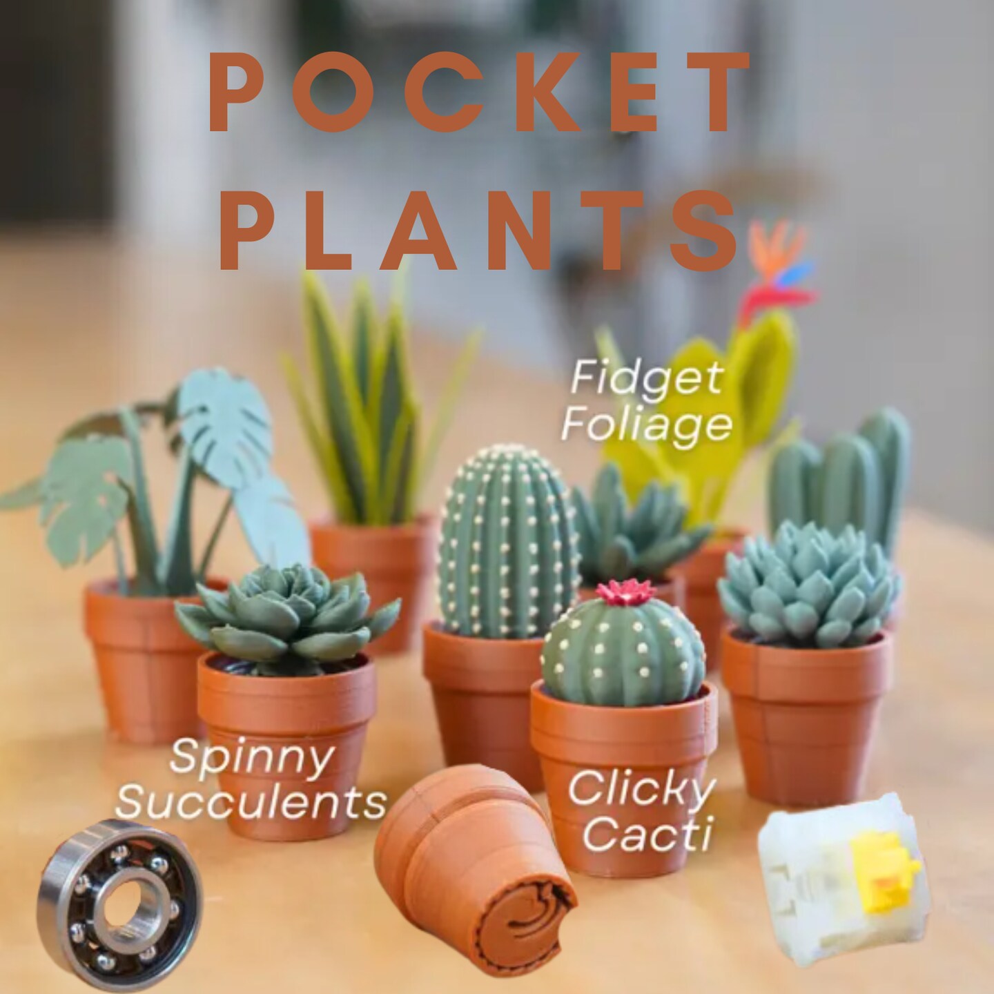 Clicky Cacti Fidget Toy, Mechanical Switch, Desk Decor, Plant Lovers ...