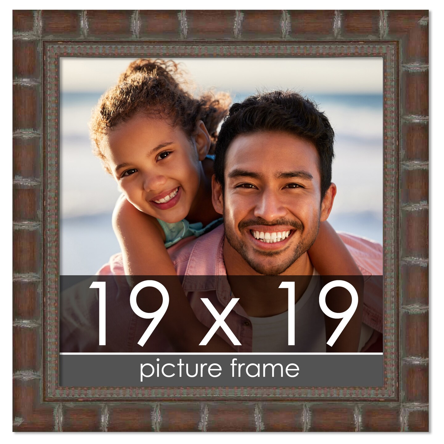 19x19 Modern Bamboo Picture Frame with UV-Resistant Acrylic & Acid Free ...