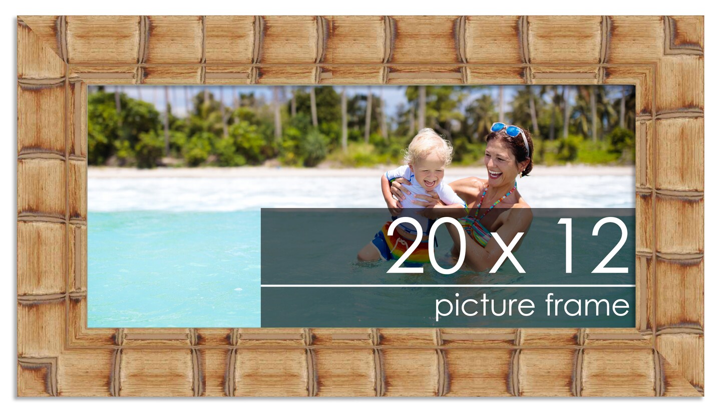 20x12 Wide Bamboo Picture Frame with UV-Resistant Acrylic & Acid Free ...