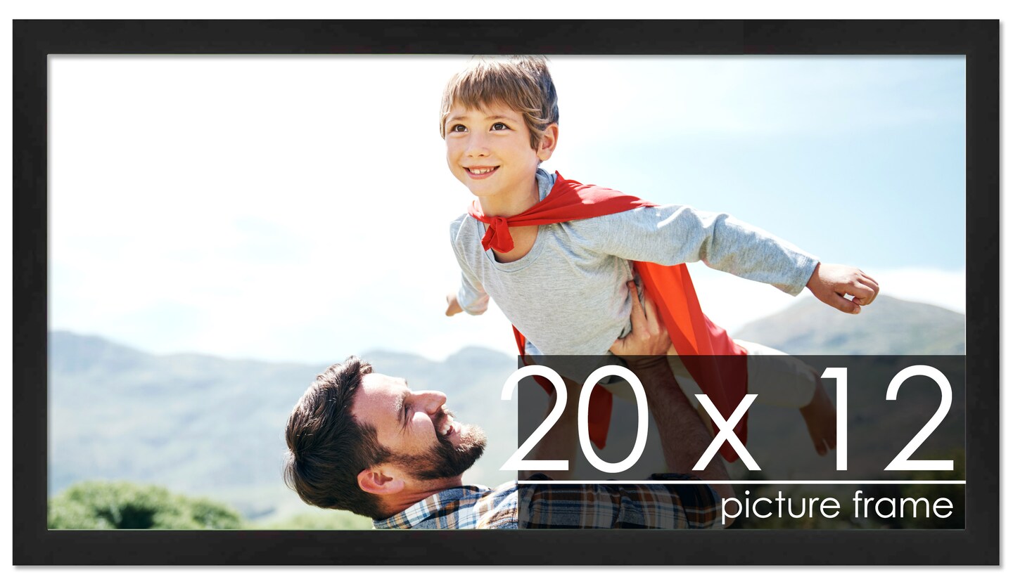 12x20 Decor Picture Frame with UV Resistant Acrylic Acid Free Backing Available in 2 Finishes Black and Brown