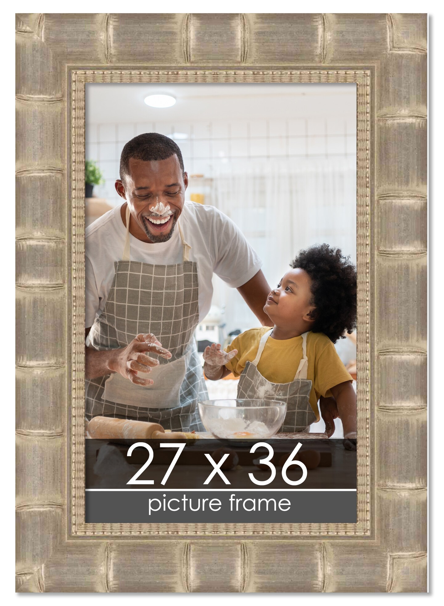 27x36 Wide Bamboo Picture Frame with UV-Resistant Acrylic & Acid Free ...