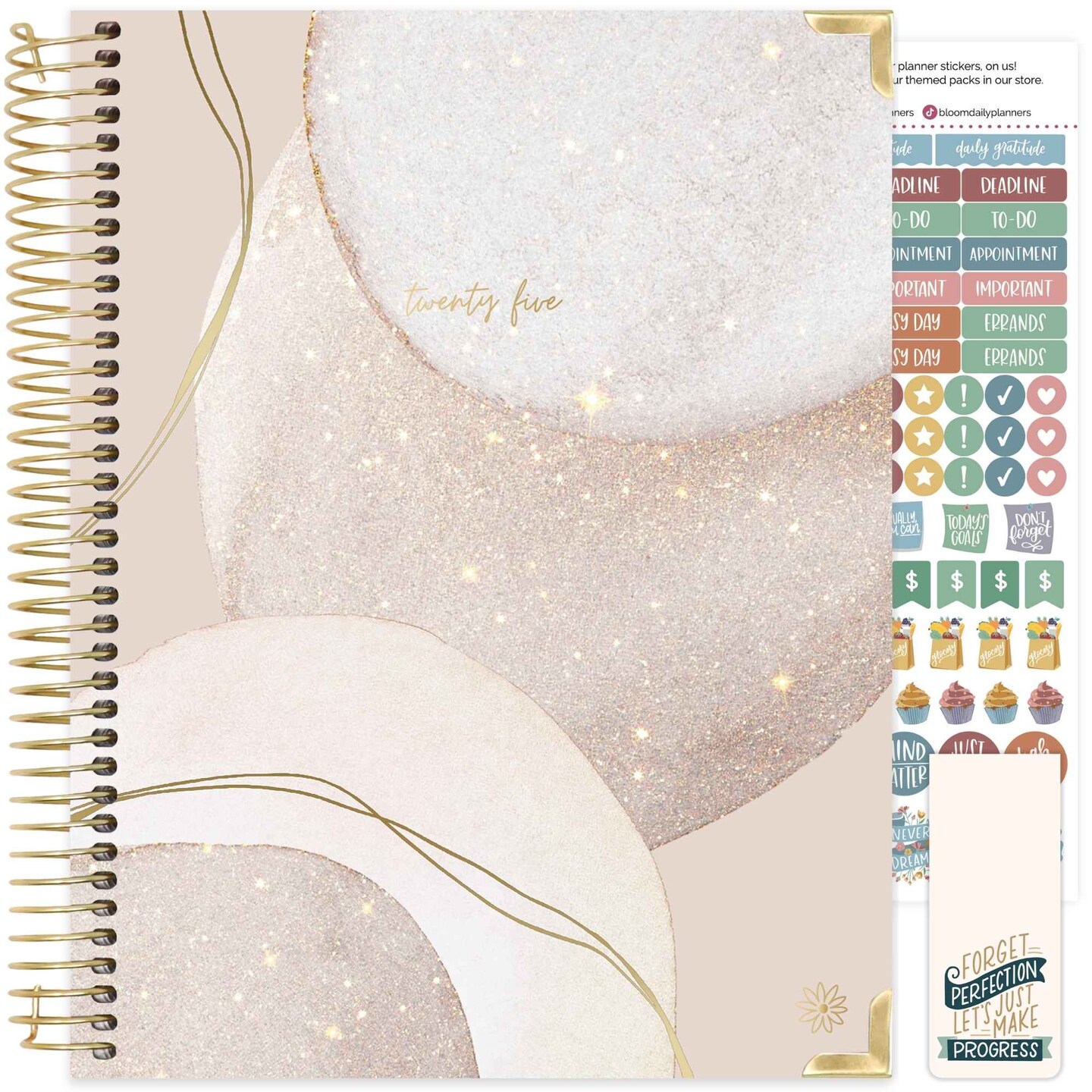 bloom daily planners 2025 Hard Cover Planner, 8.5" x 11", Brushed Beige ...