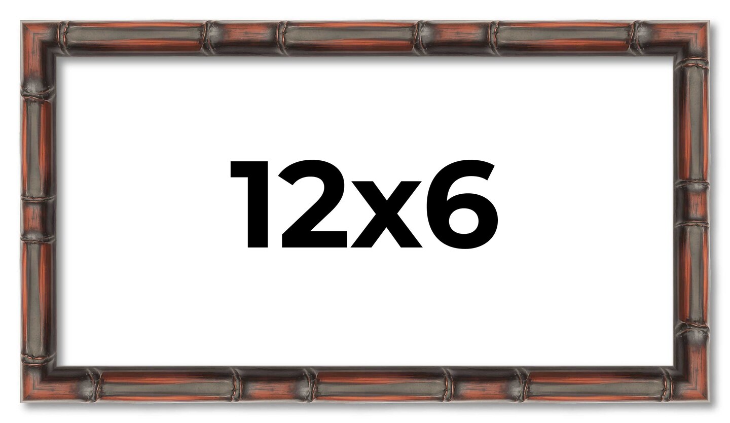12x6 Bamboo Picture Frame with UV Resistant Acrylic Acid Free Backing Available in 4 Finishes Brown Black Gold and Natural