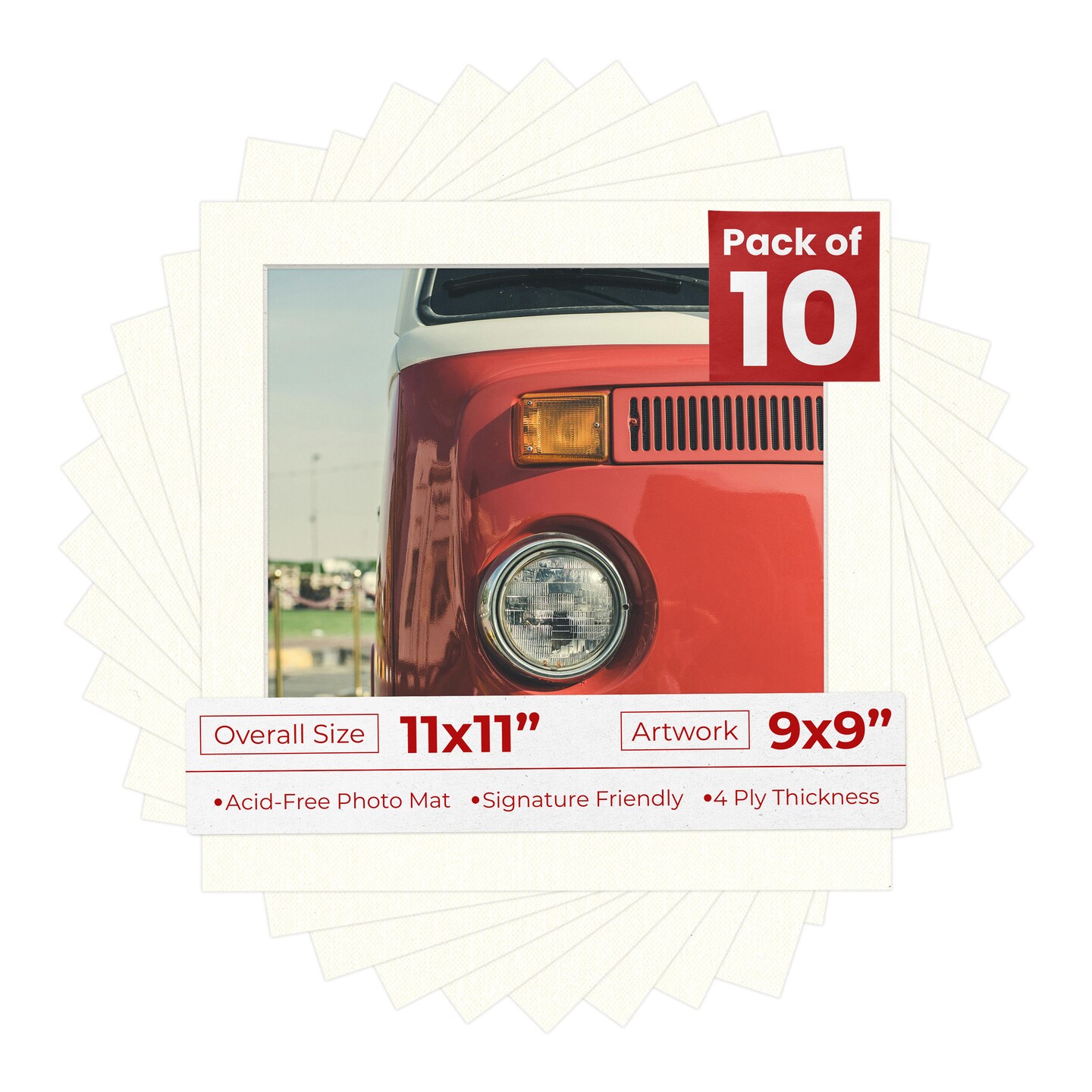 Beige Canvas Mat Board for 11x11 Frames - Fits 9x9 Photos, Color: Brown ...