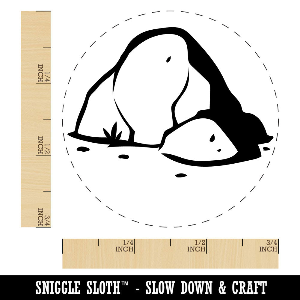 Hand Drawn Rock Stone Boulder Self-Inking Rubber Stamp Crafting ...