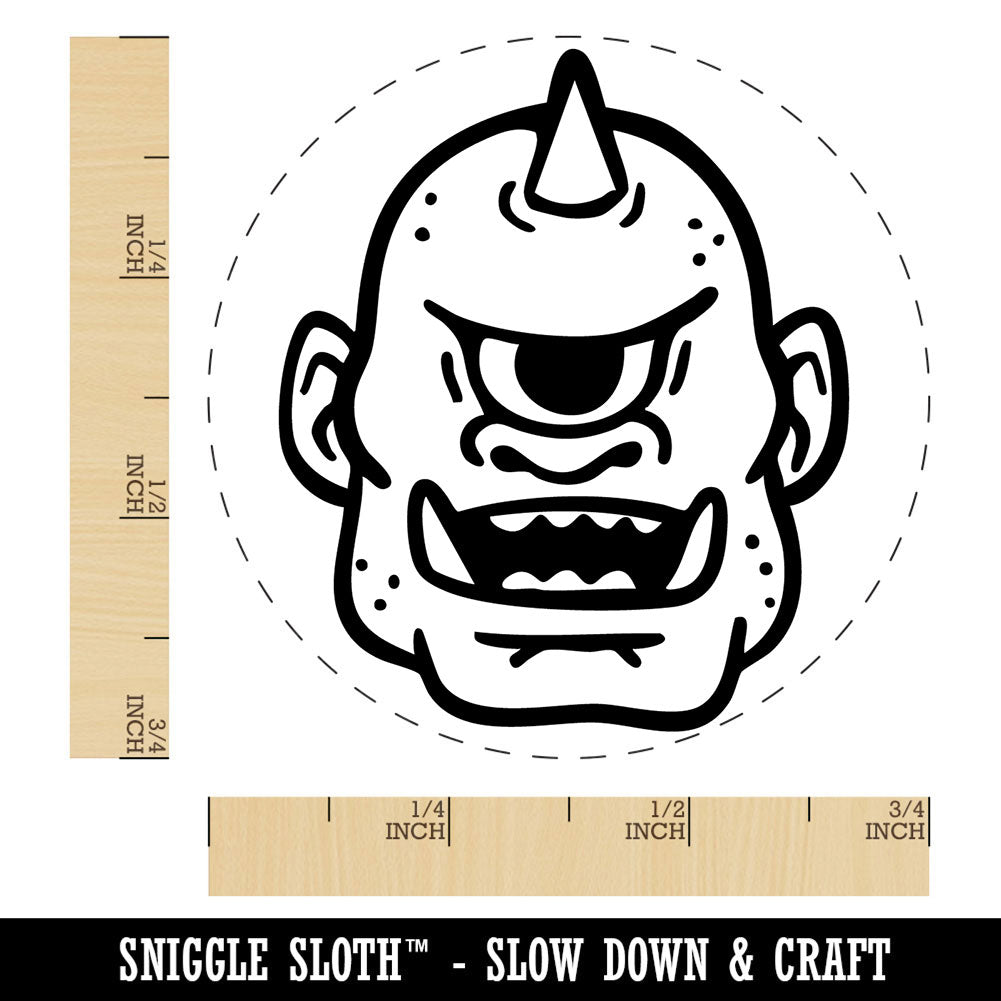 Cyclops Monster Head Fantasy Creature Self-Inking Rubber Stamp Crafting ...